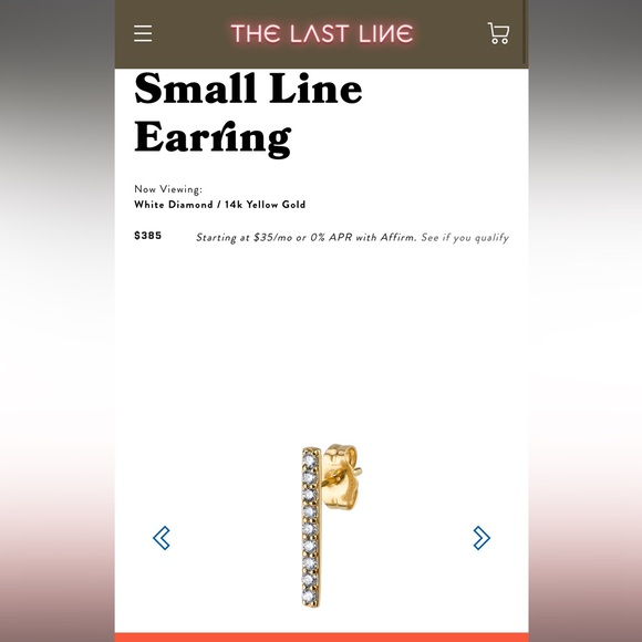 Jewelry | The Last Line Small Line Earring 14k Gold With 9 Diamonds ...